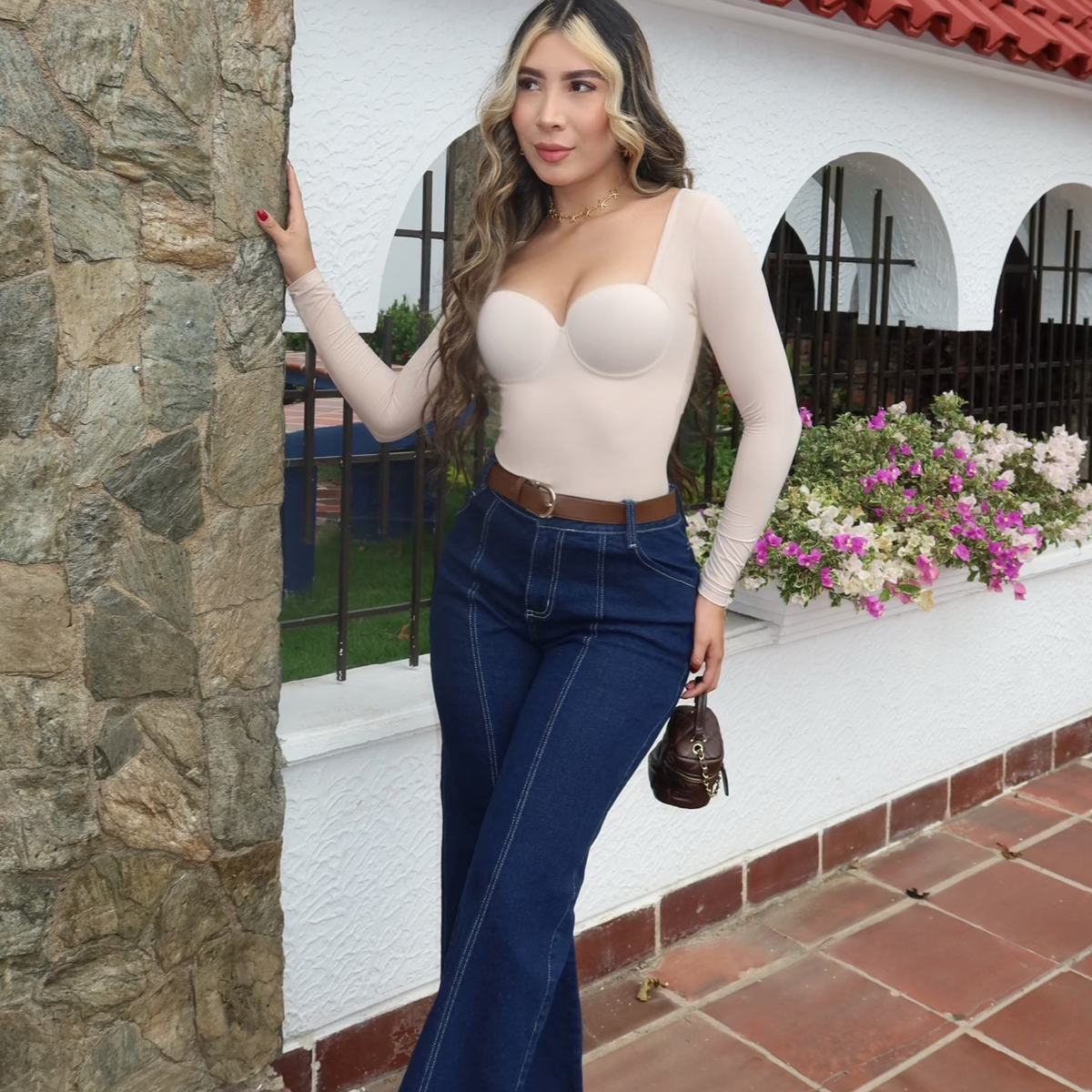 body angelica beige con control de abdomen – MODU SLIM COLOMBIA