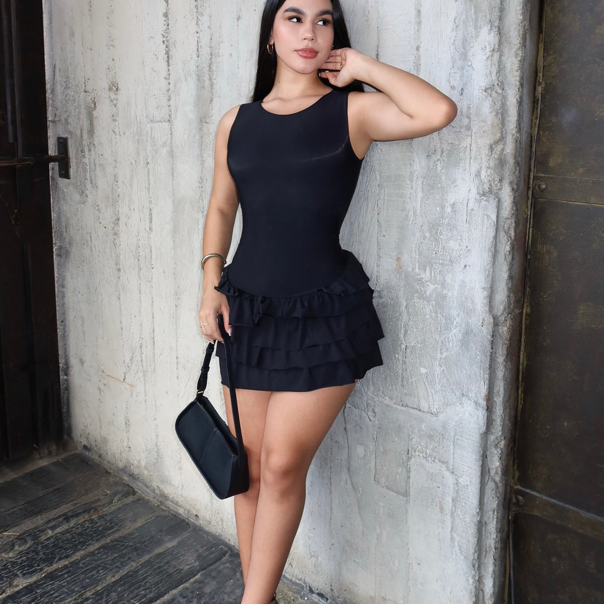 Vestido paula negro con control de abdomen – MODU SLIM COLOMBIA